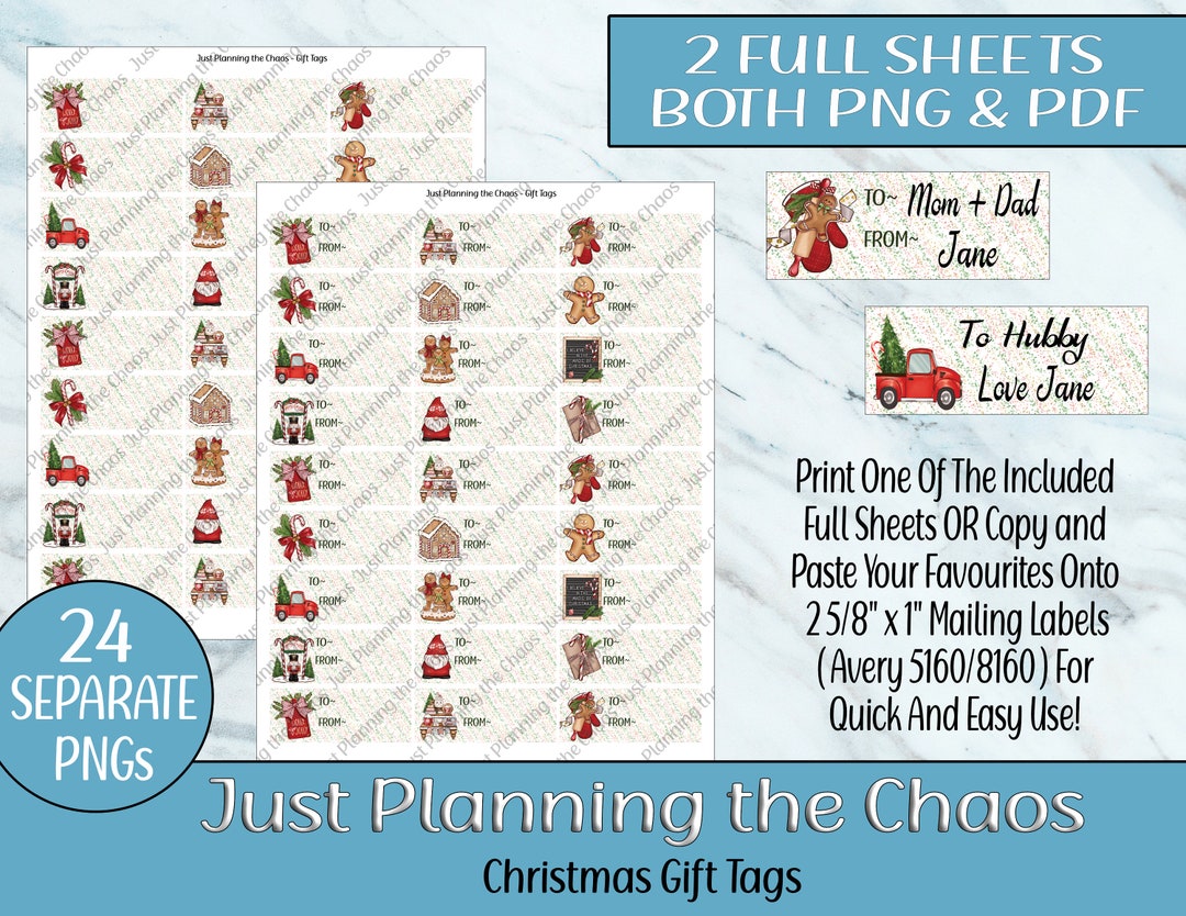 Printable Gift Tags, Digital Gift Tags, Christmas Gift Tags, Printable ...