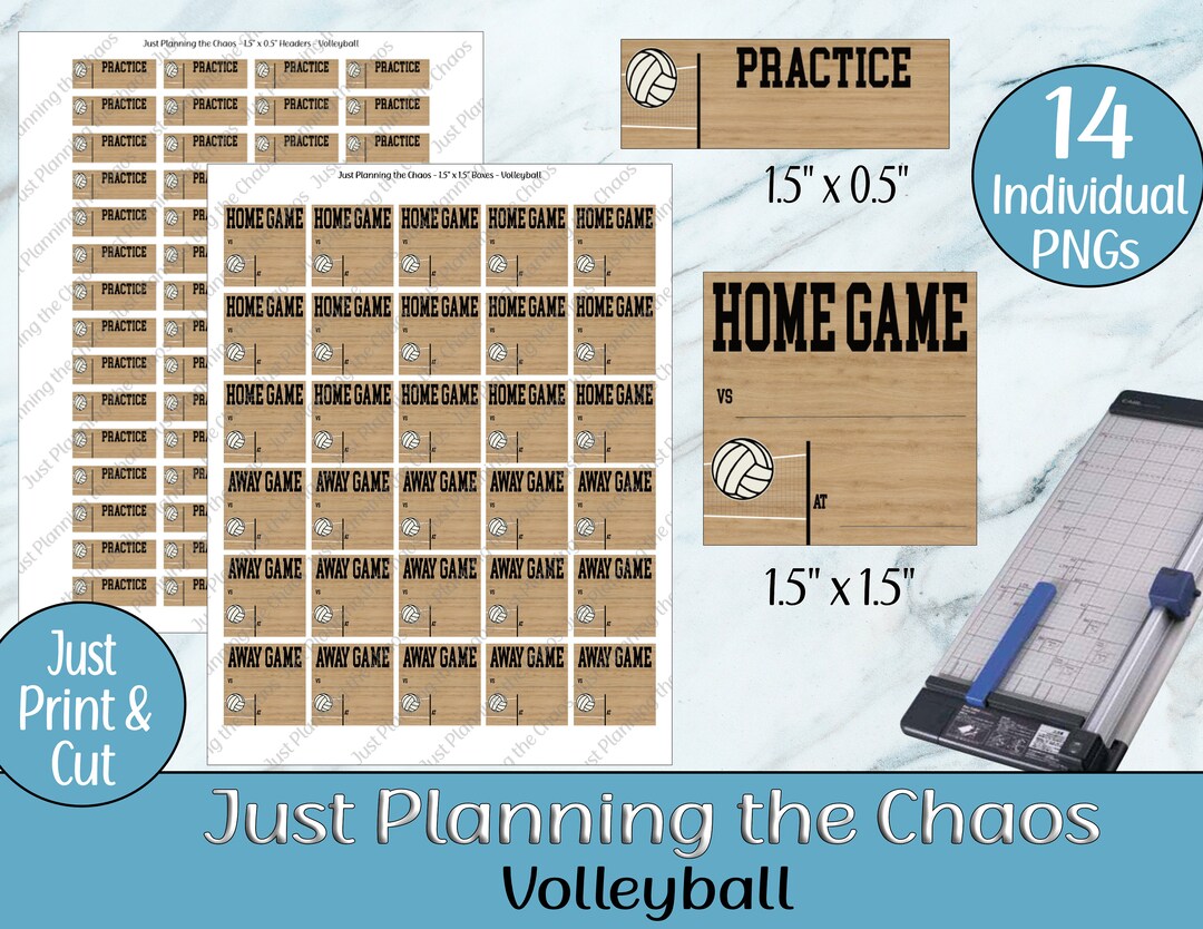 Printable Planner Stickers Volleyball Planner Headers - Etsy