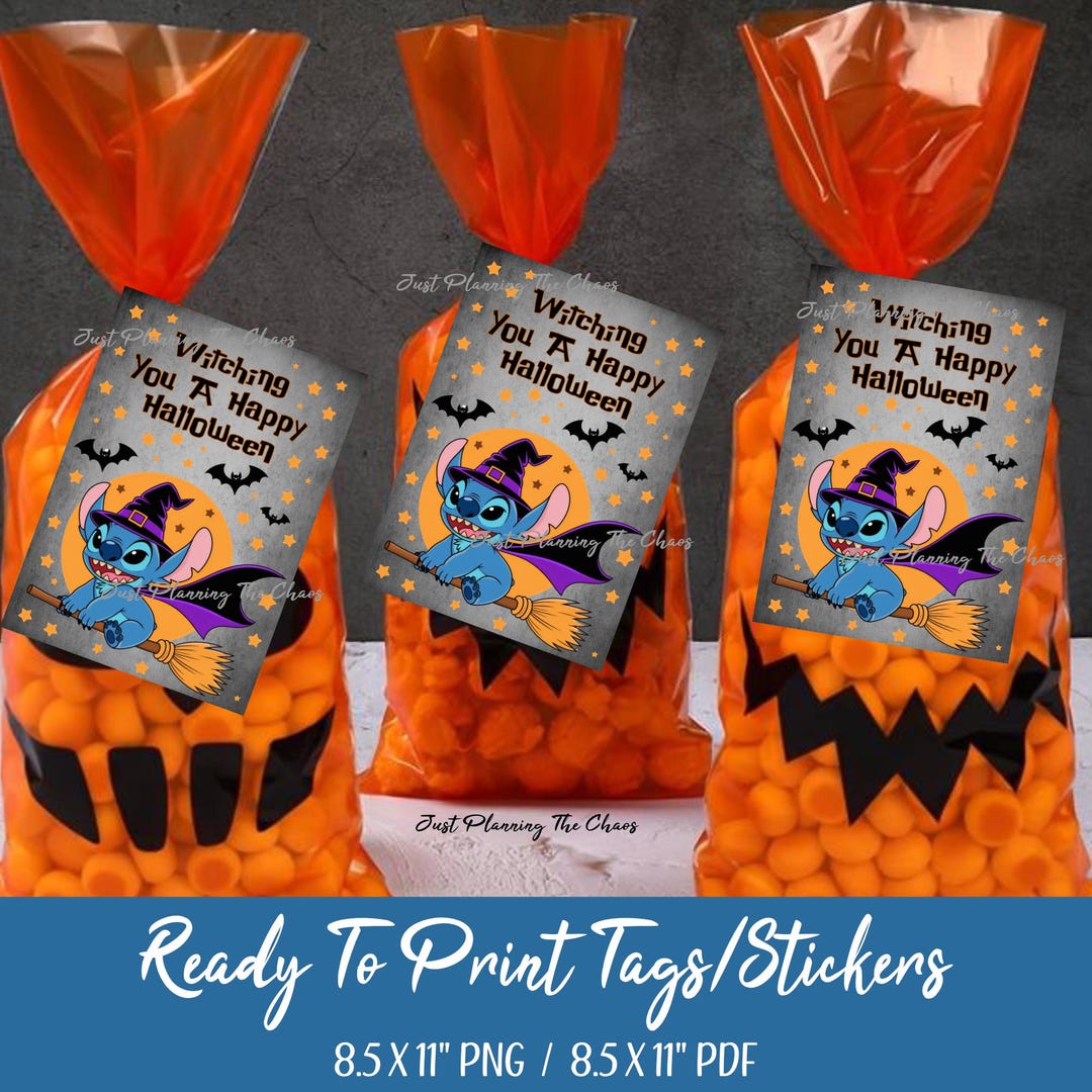 Printable Halloween Tag: Party Favor Treat Bag, Goodie Bag, Sticker ...