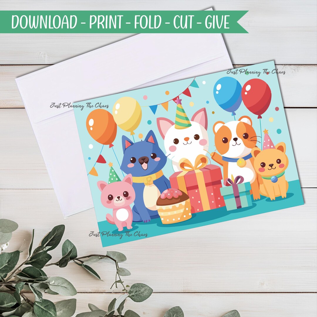 Happy Birthday Card - DIGITAL Download - Printable Birthday Card ...
