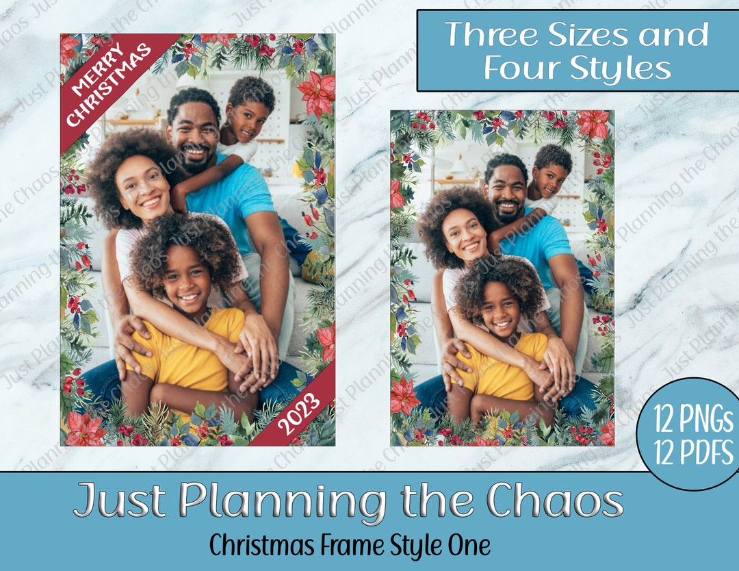 Digital Frame, Photo Overlay, Christmas Overlay, Christmas Card, Photo ...