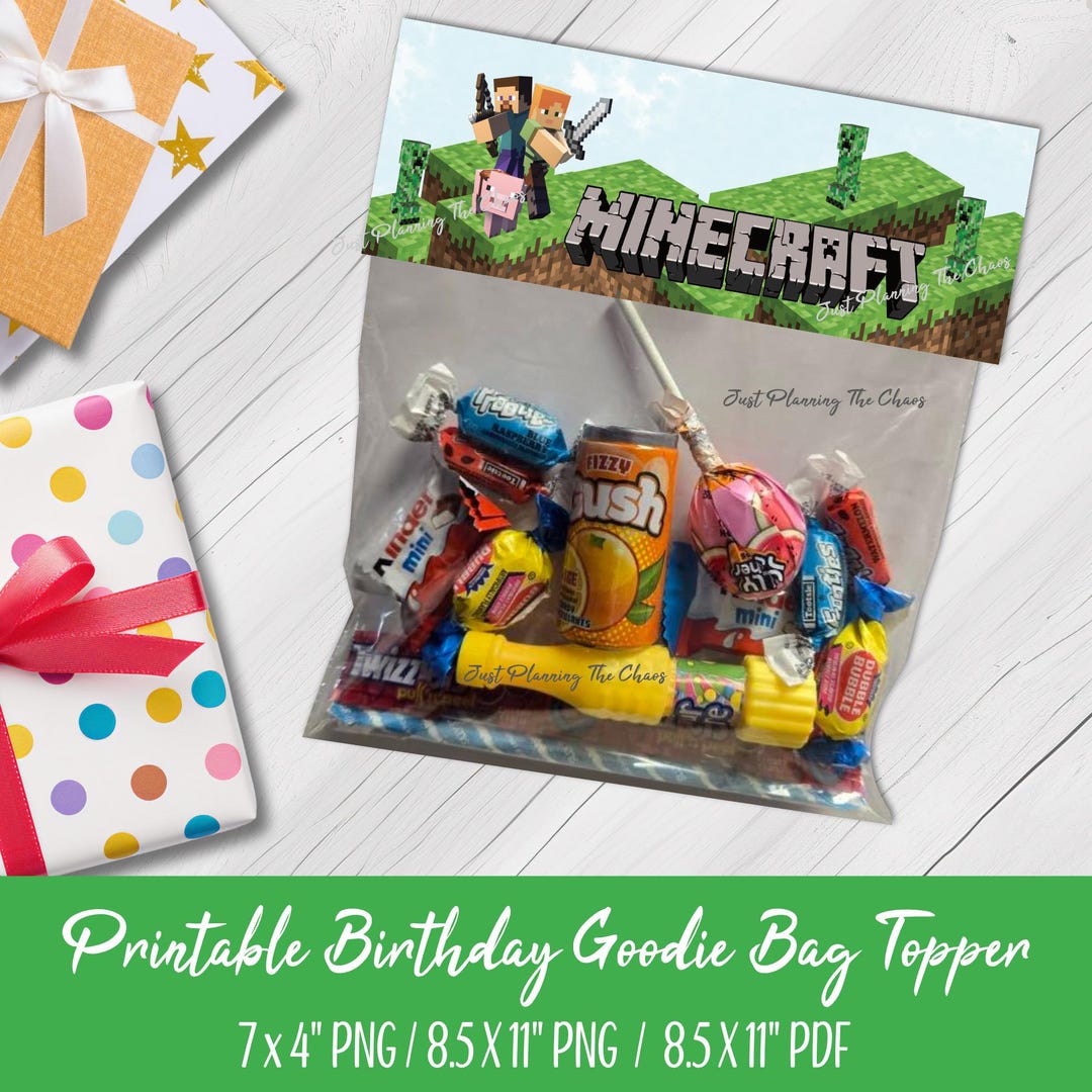 Birthday Treat Bag Topper - Birthday Bag Topper - Birthday Goodie Bag ...