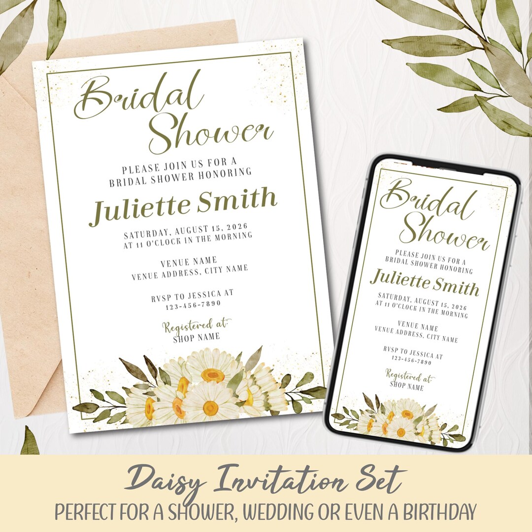 Daisy Invitation| Daisies Invitation | Bridal Shower Invitation|wedding ...