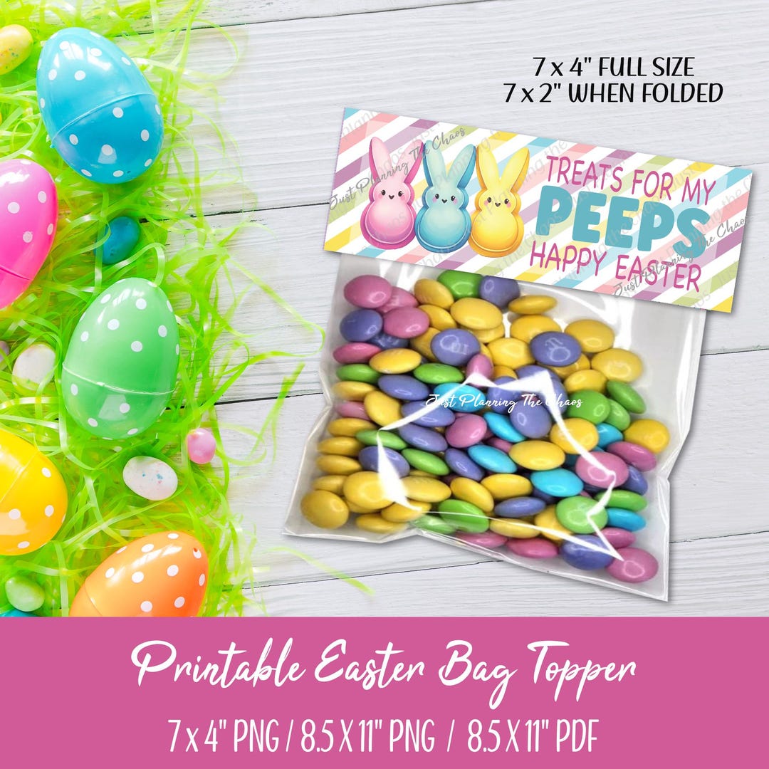 Easter Treat Bag Topper - Easter Bag Topper - Printable Bag Topper ...