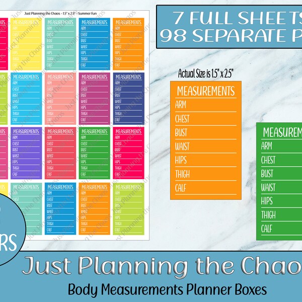 Measurement Stickers - Etsy