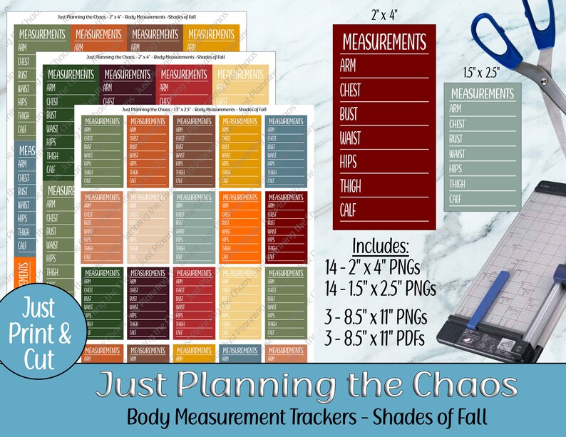 Printable Planner Stickers Planner Boxes Body Measurement - Etsy