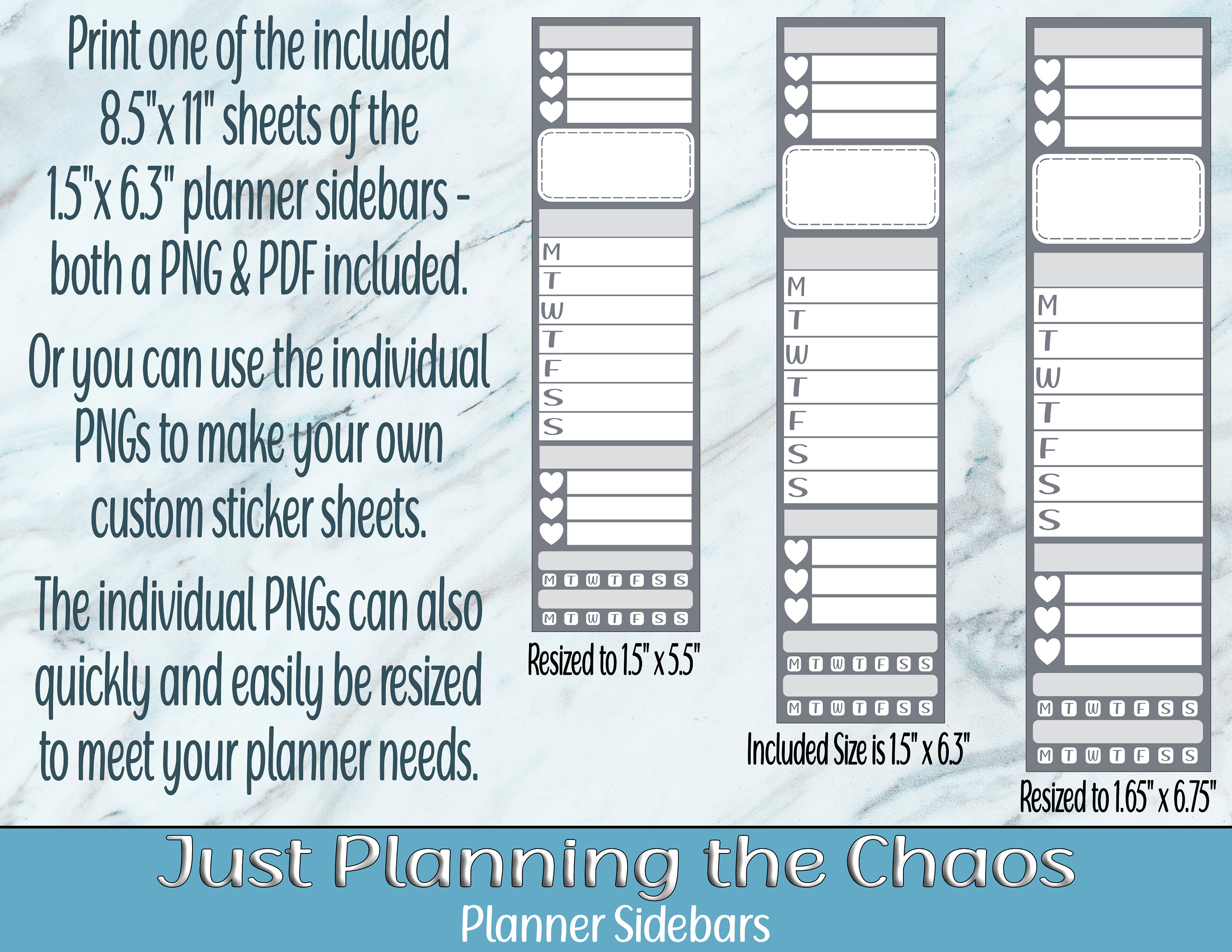 Printable Planner Stickers, Planner Sidebars, Monday, Printable Sidebar ...
