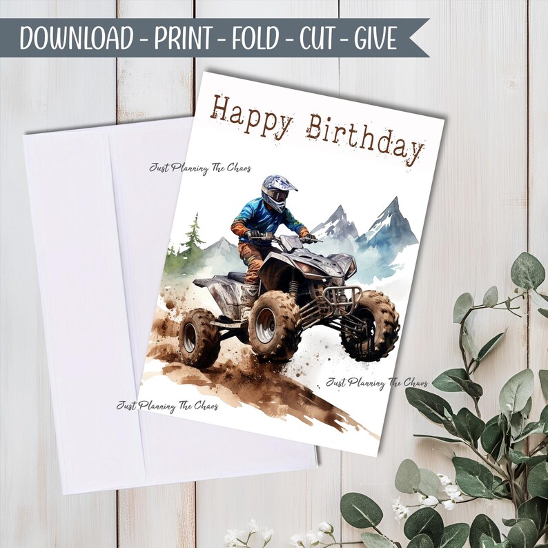 Printable Birthday Card: Greeting Card + DIY Envelope PDF (digital ...