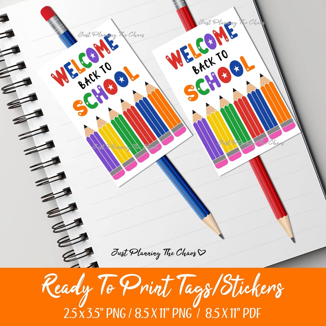 First Day of School Tag: Printable Back to School Treat Bag, Classroom ...