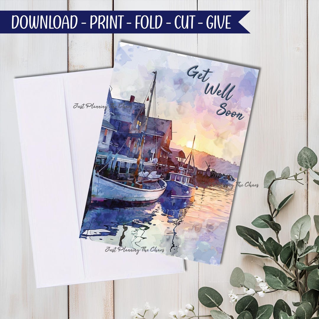 Printable Get Well Soon Card: Greeting Card + DIY Envelope PDF (digital ...