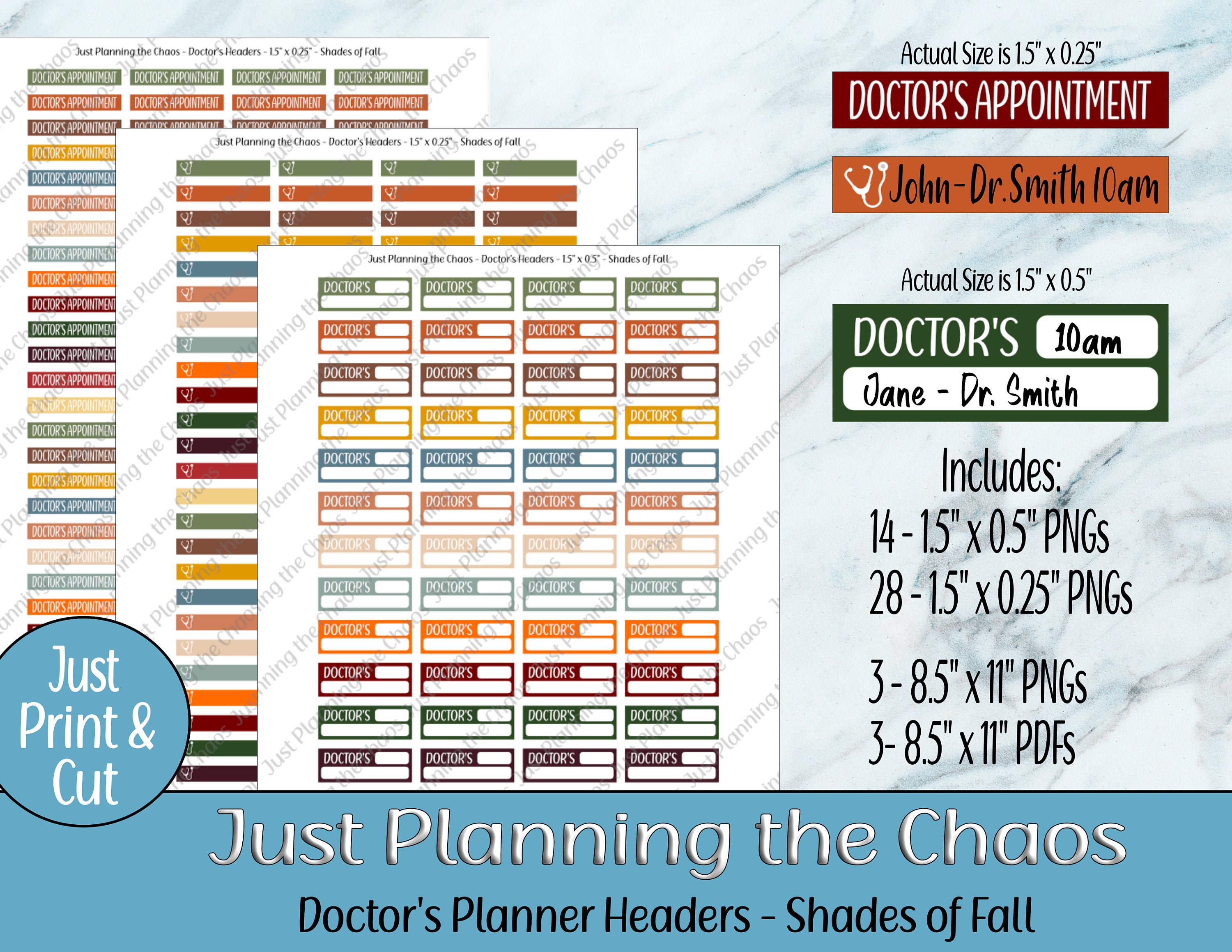 Printable Planner Stickers Planner Headers Doctors - Etsy