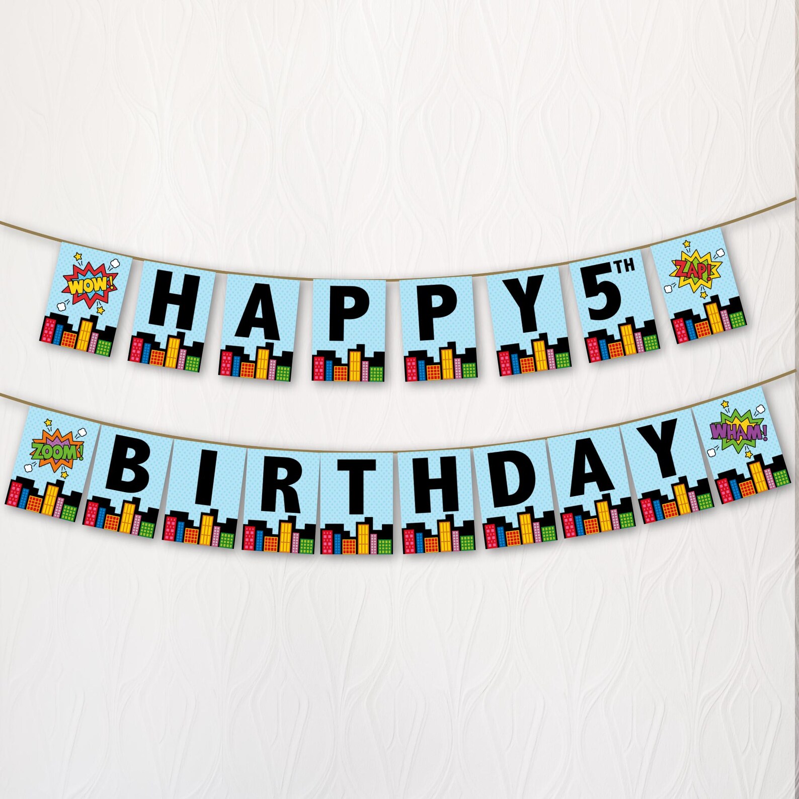 Happy Birthday Banner - Printable - Instant Download - Kids Birthday ...
