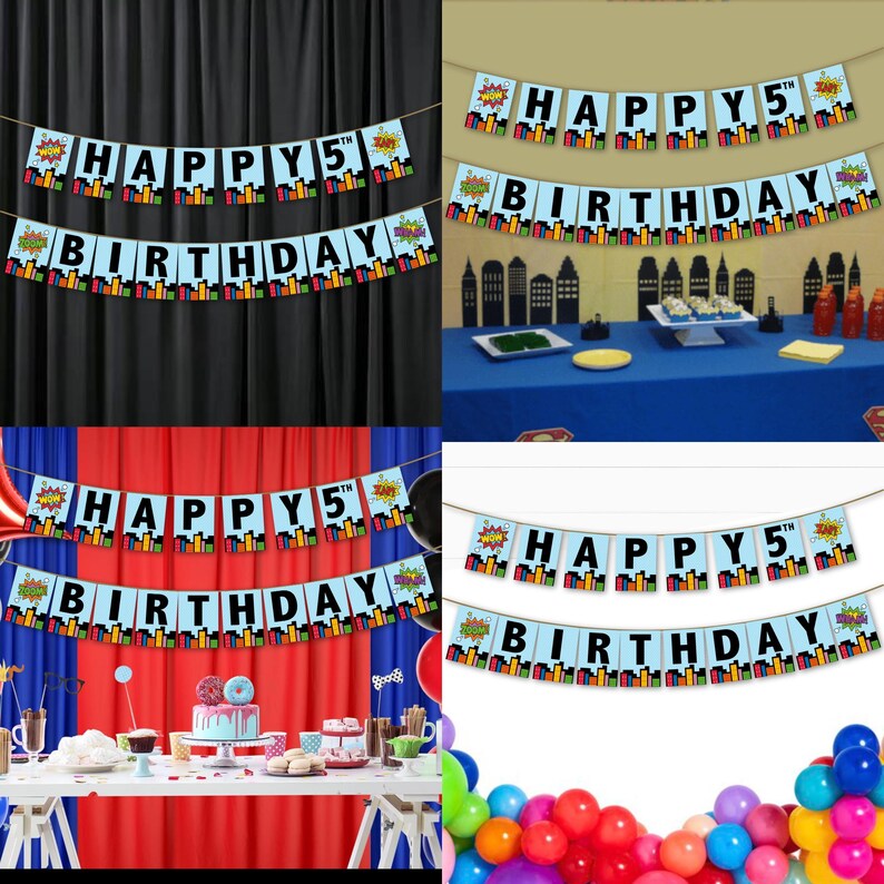 Happy Birthday Banner - Printable - Instant Download - Kids Birthday ...