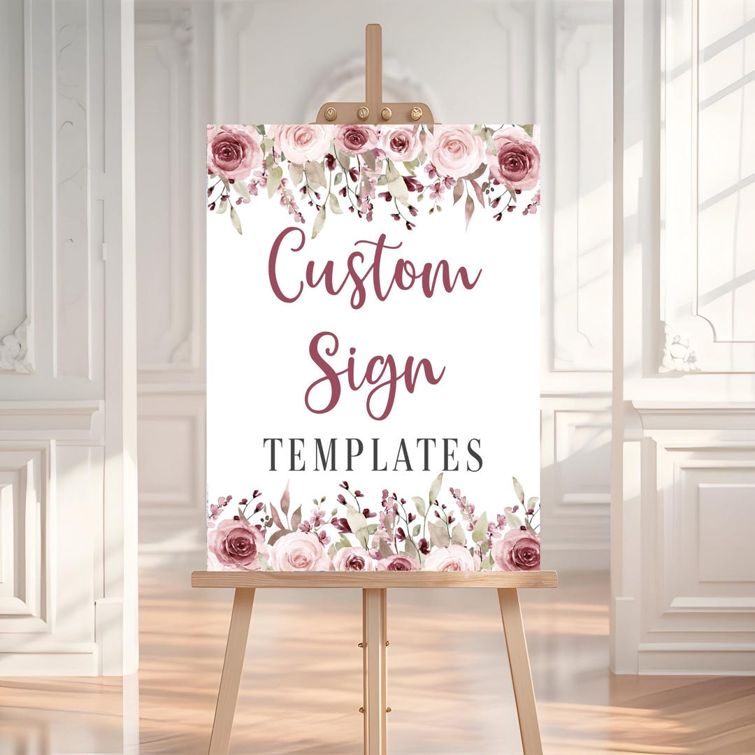 Pink Blooms Welcome Sign | Pink Flower Sign | Bridal Shower Sign ...