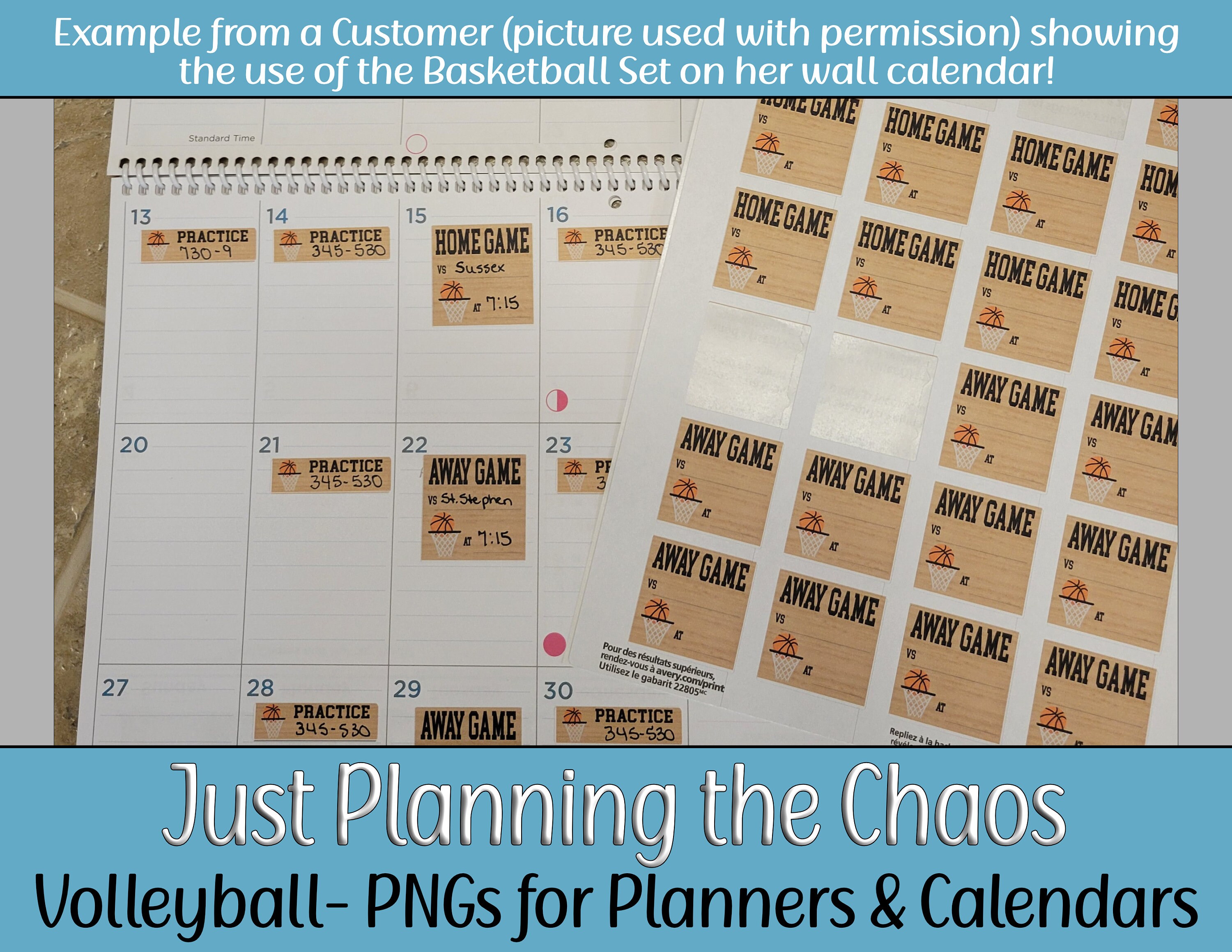 Printable Planner Stickers, Volleyball, Planner Headers, Planner Boxes ...