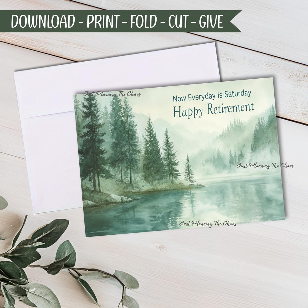Printable Retirement Card: Greeting Card + DIY Envelope PDF (digital ...
