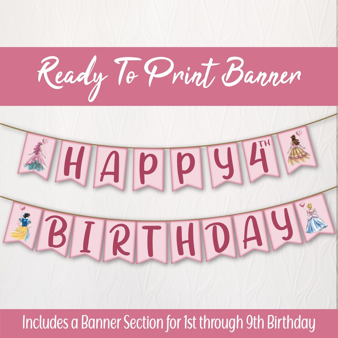 Happy Birthday Banner - Printable - Instant Download - Kids Birthday ...