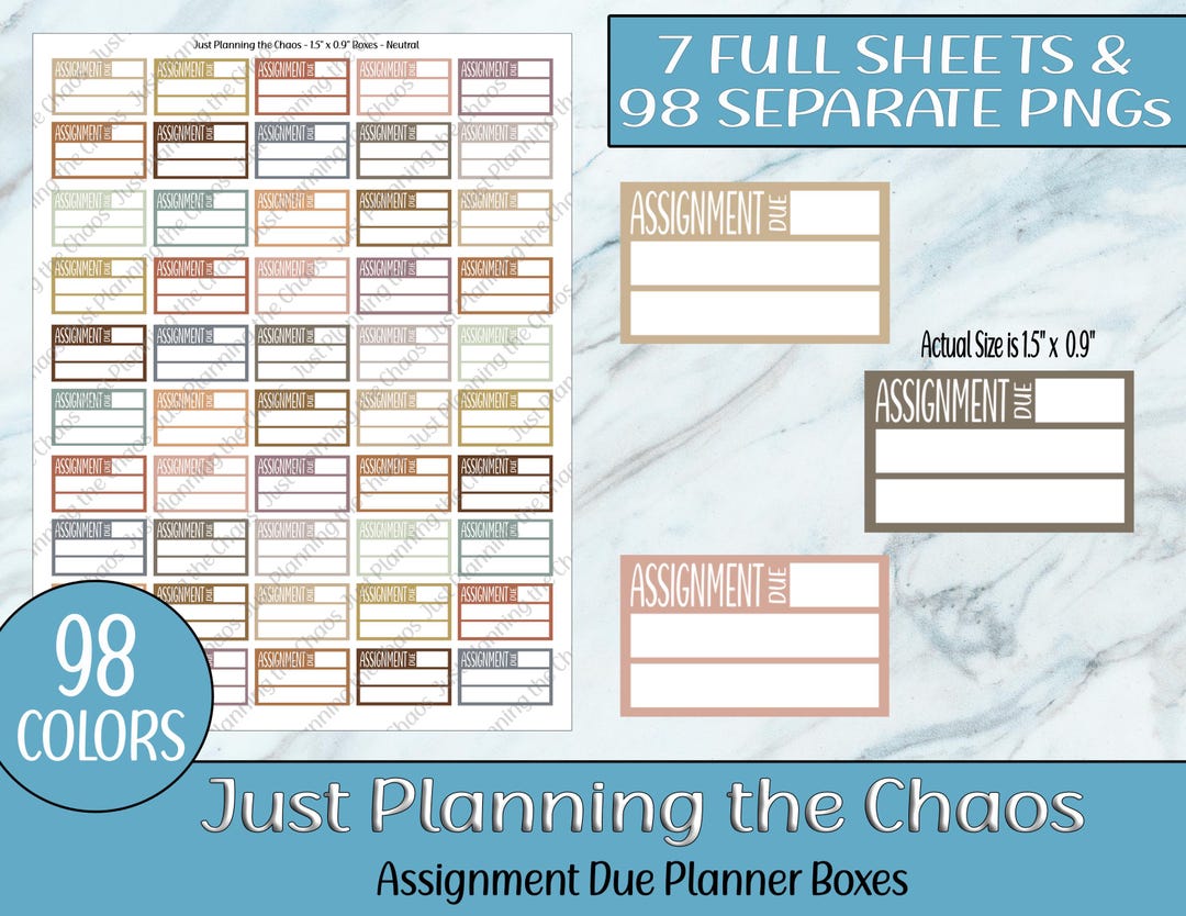 Printable Planner Stickers, School Stickers, Assignment Due, School ...