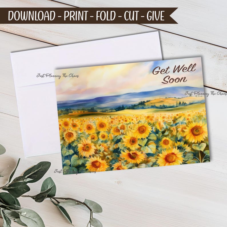 Printable Get Well Soon Card: Greeting Card + DIY Envelope PDF (digital ...