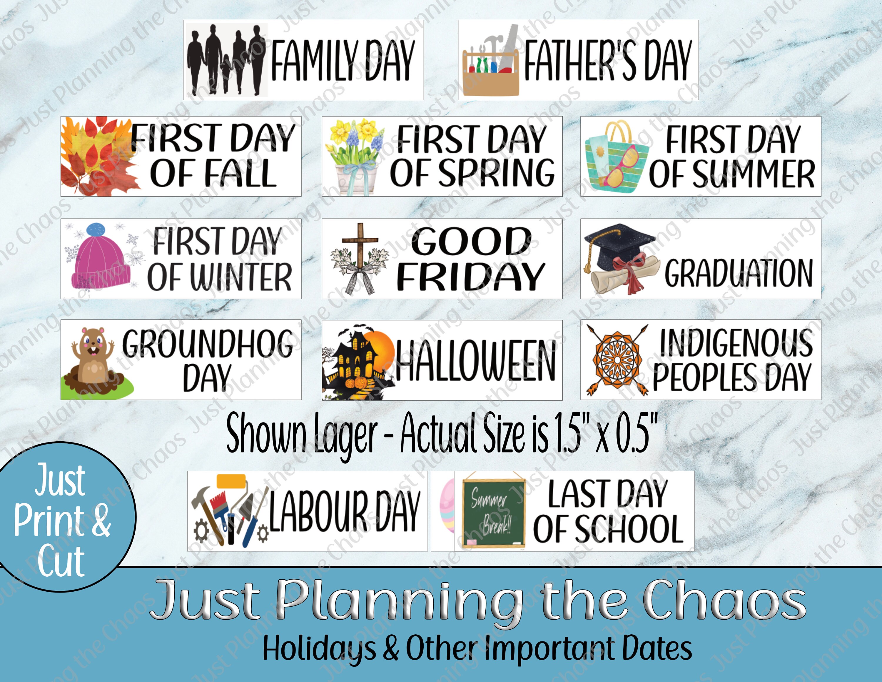 Printable Planner Stickers Holidays Important Dates Holiday - Etsy