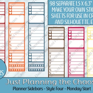 Printable Planner Stickers, Planner Sidebars, Monday, Printable Sidebar ...