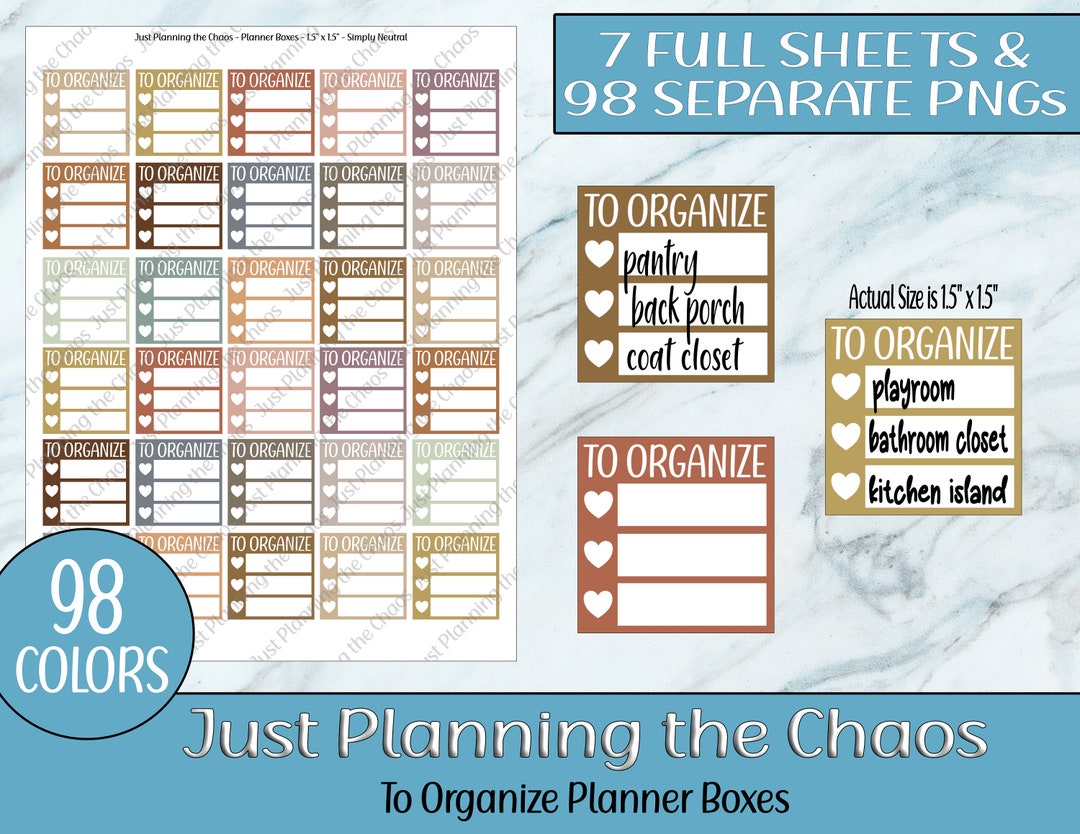 Printable Planner Stickers, Planner Boxes, to Organize Stickers ...