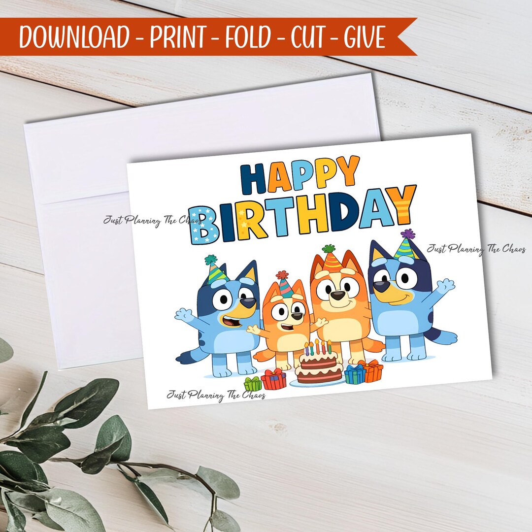 Printable Birthday Card: Greeting Card + DIY Envelope PDF (digital ...