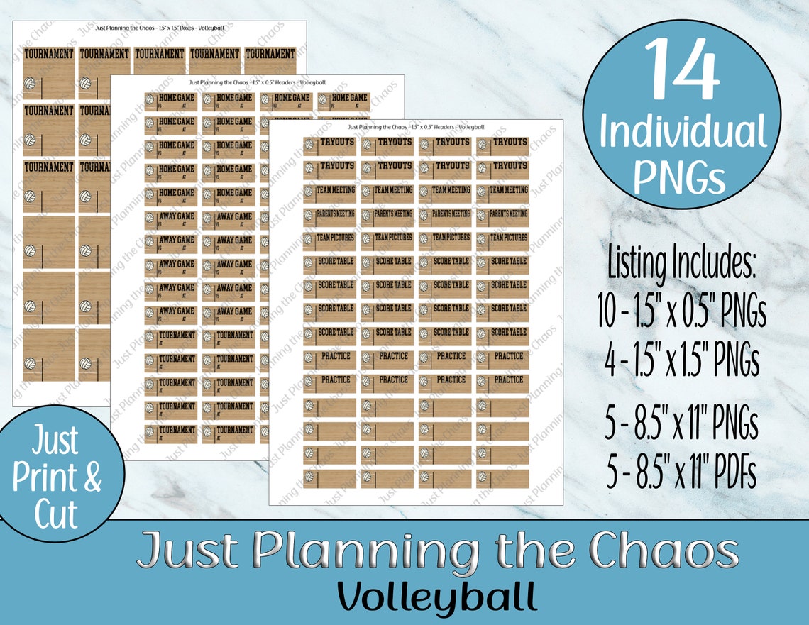 Printable Planner Stickers, Volleyball, Planner Headers, Planner Boxes ...