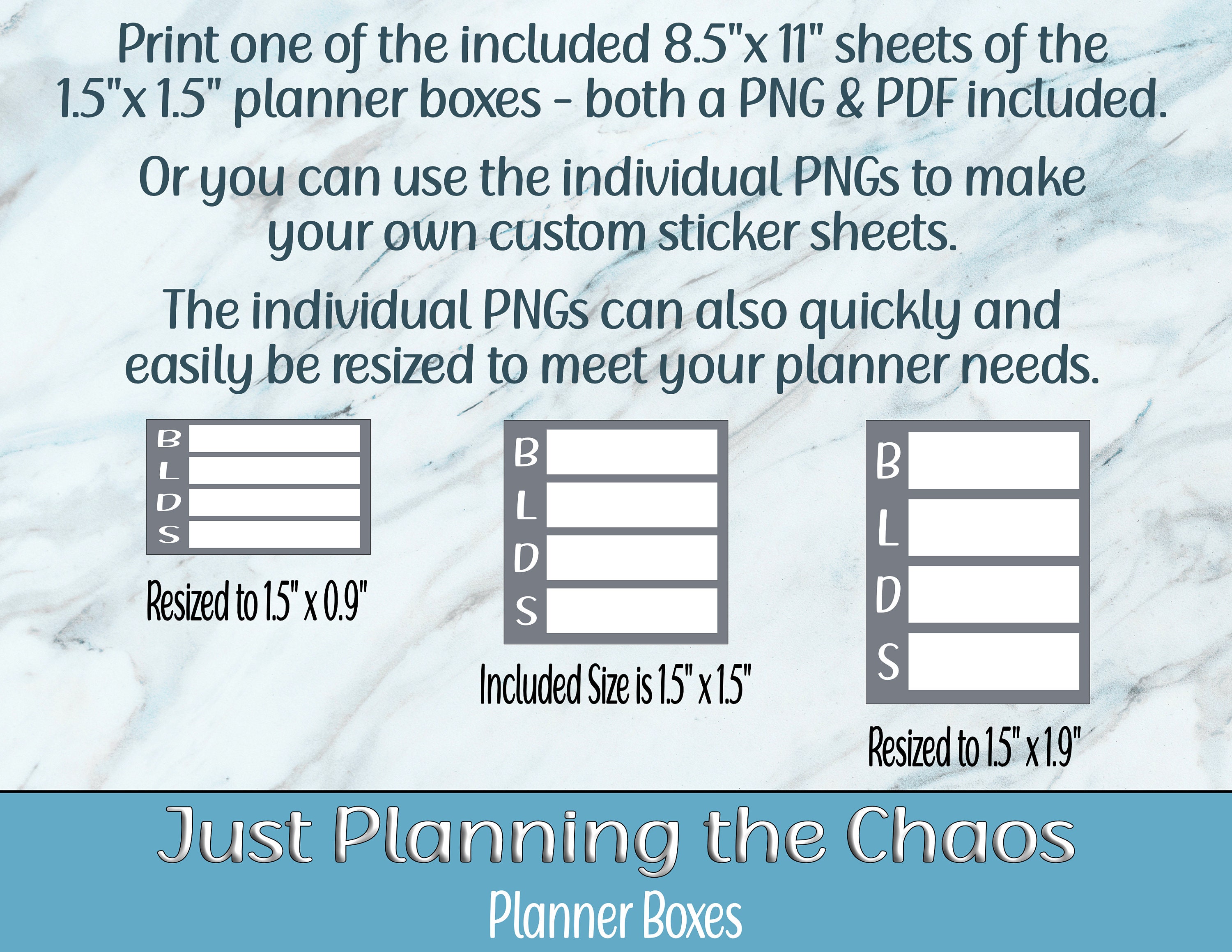 Printable Planner Stickers, Planner Boxes, BLDS Stickers, Meal Plan ...