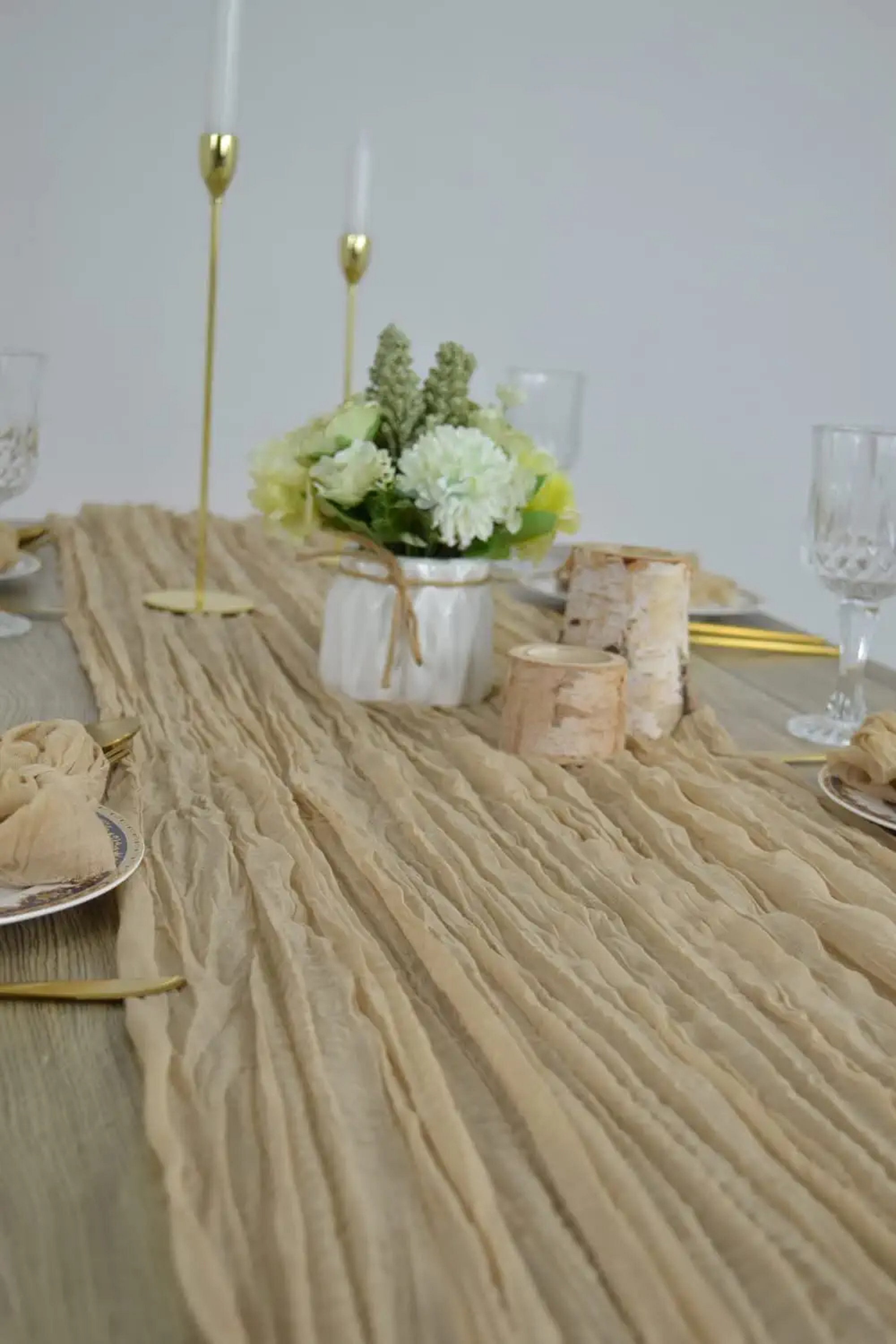 Wedding Table Runner Gauze Party Runnertable Path Fall - Etsy