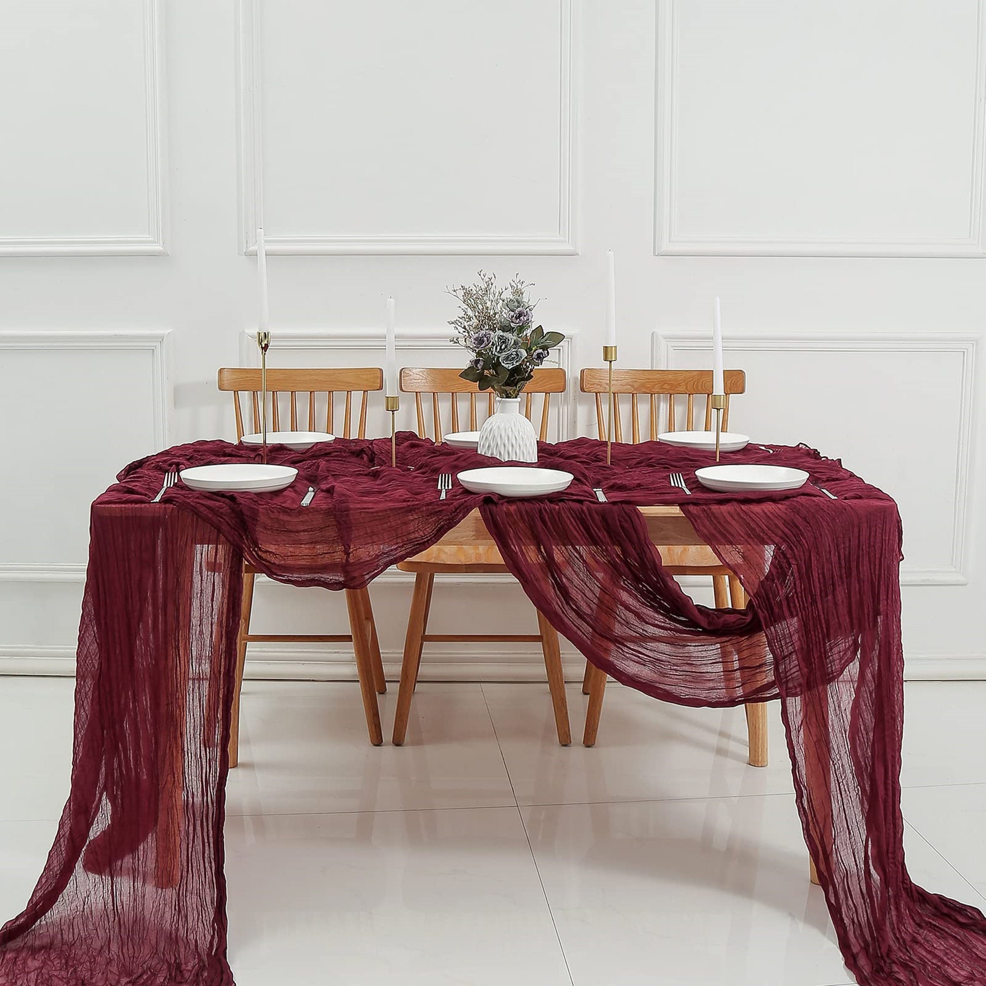 Wedding Table Runner Gauze Party Runnertable Path Fall - Etsy