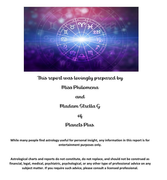 Astrology Chart and Report - Personalized Natal Chart and Report Birth ...