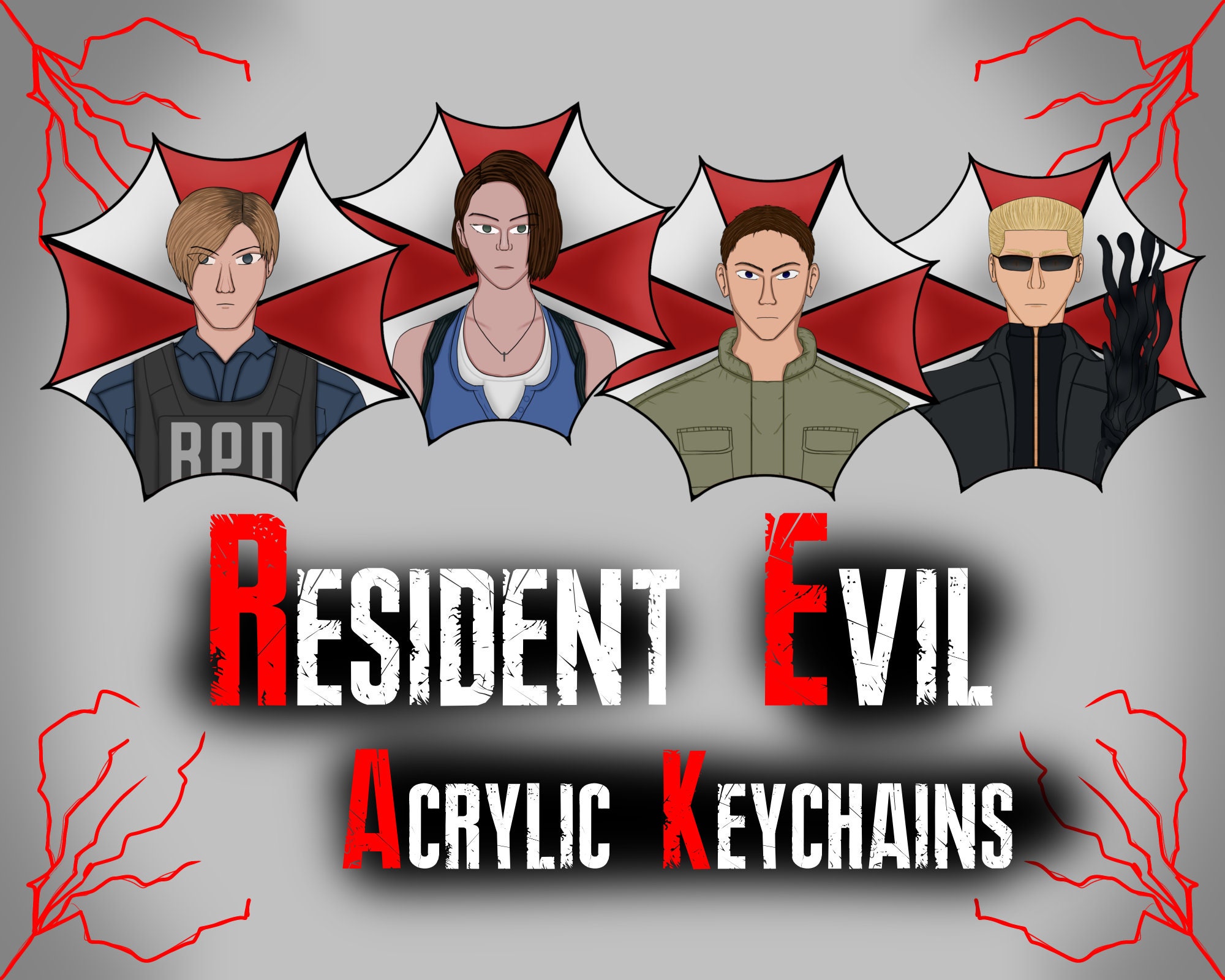 Resident Evil Acrylic Keychains - Etsy