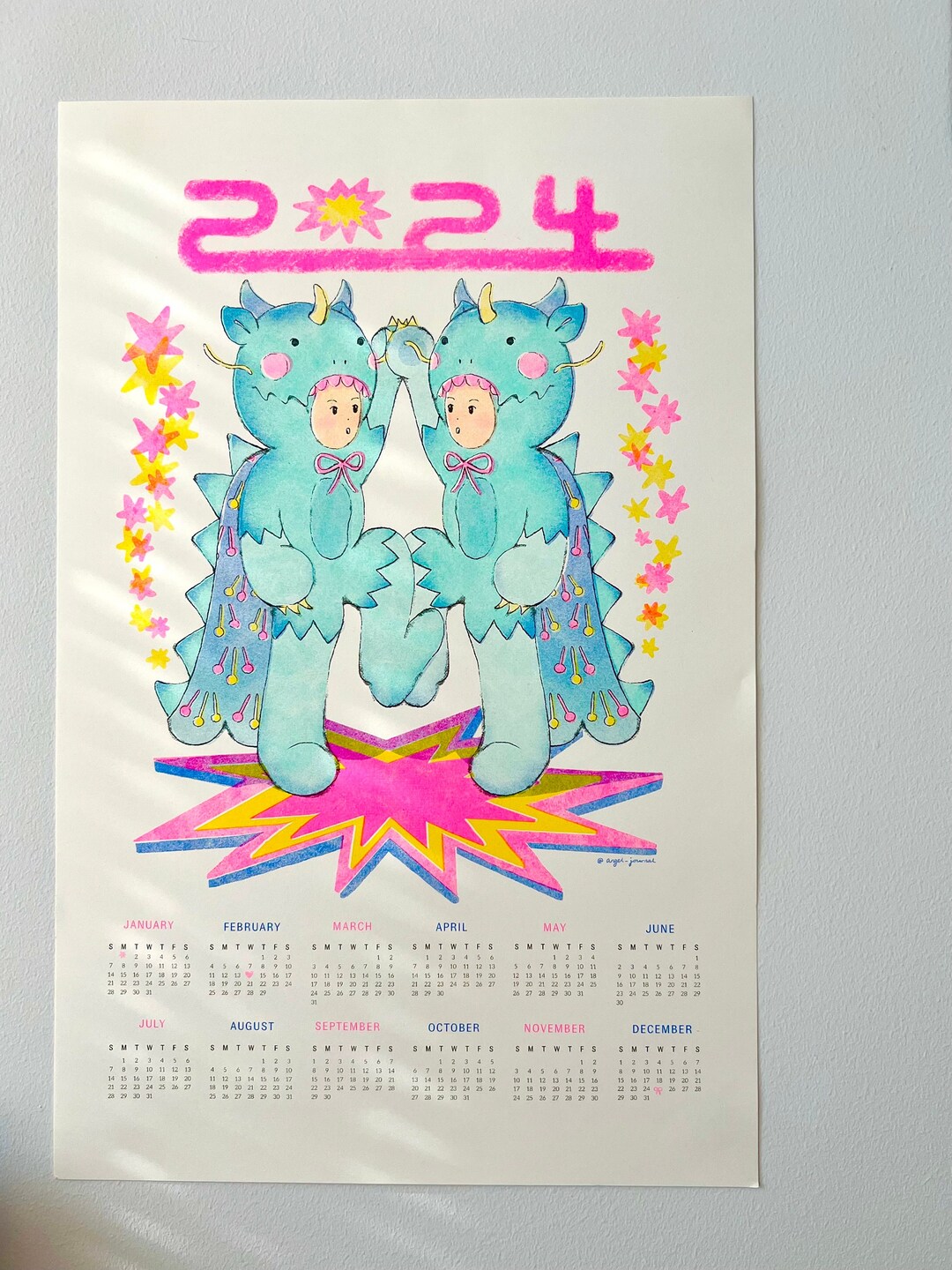 2024 Dragon Year Risograph Calendar - Etsy
