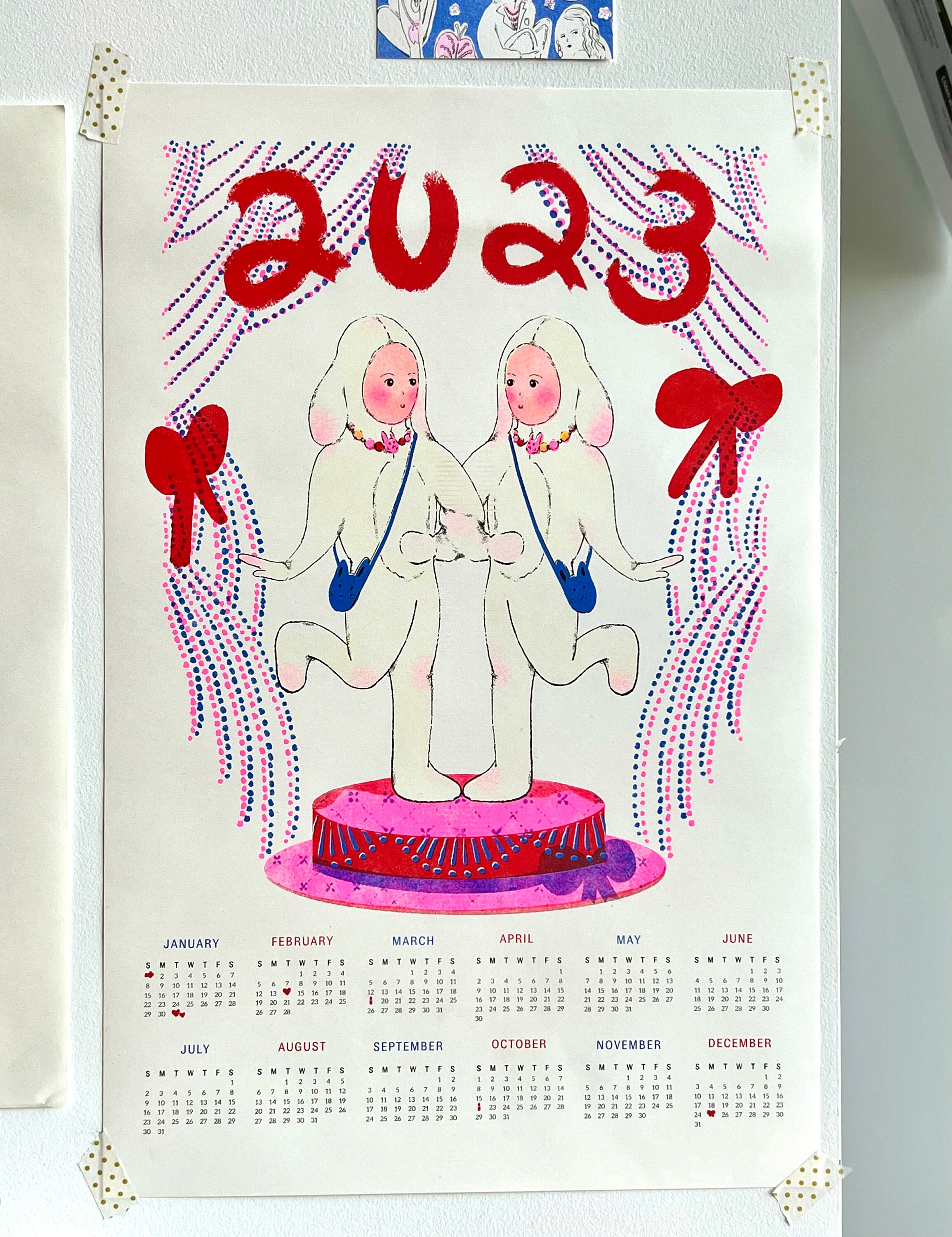 2023 Riso Calendar- The Year Of The Rabbit Designed & Sold By Jin Clinical