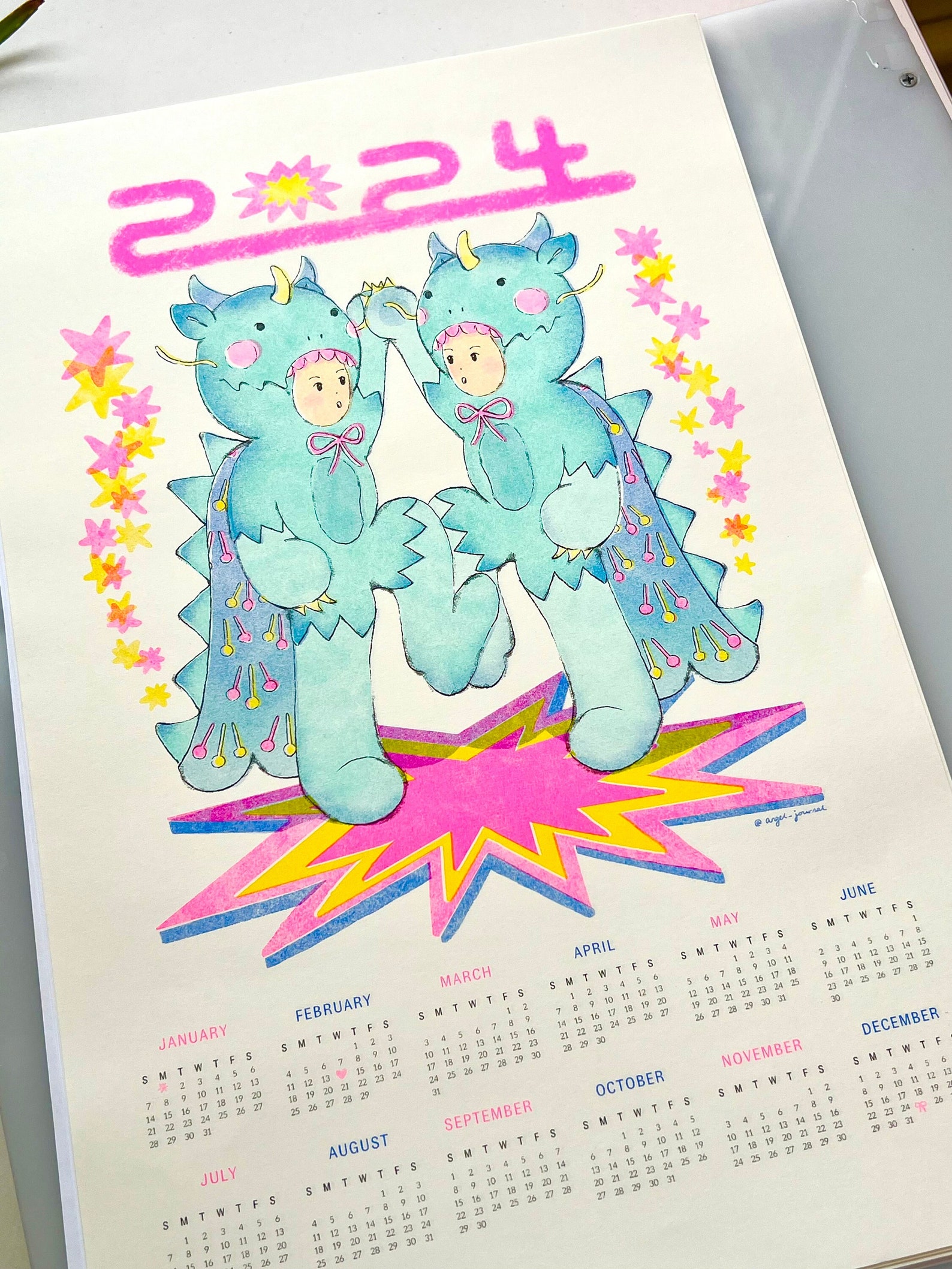 2024 Dragon Year Risograph Calendar - Etsy