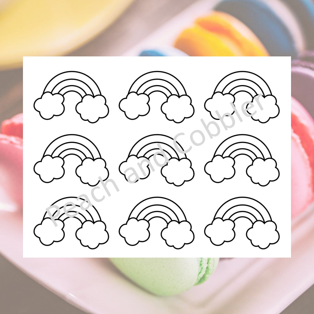 Rainbow With Clouds Template Printable Digital Download - Etsy