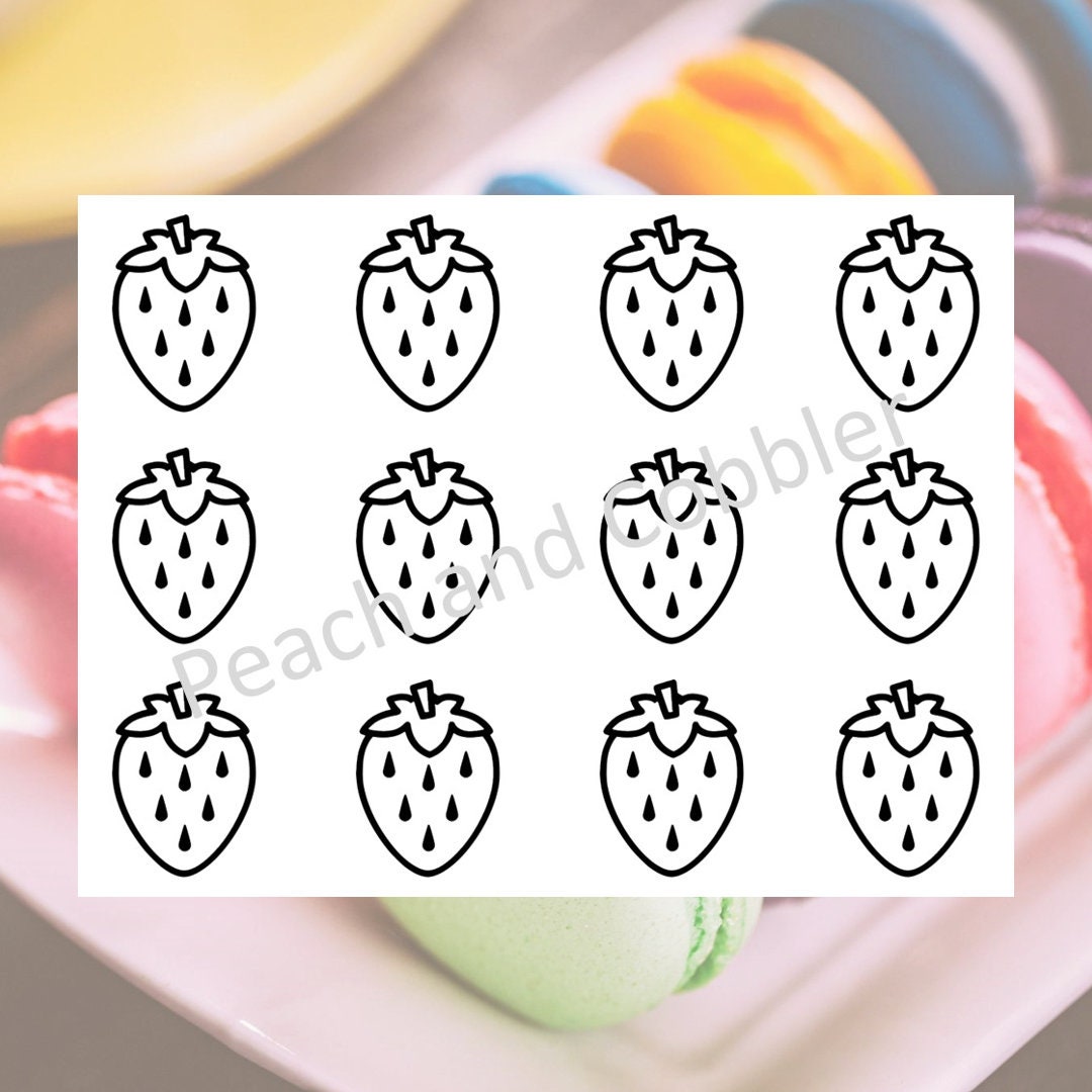 Strawberry Macaron Template Printable Digital Download - Etsy