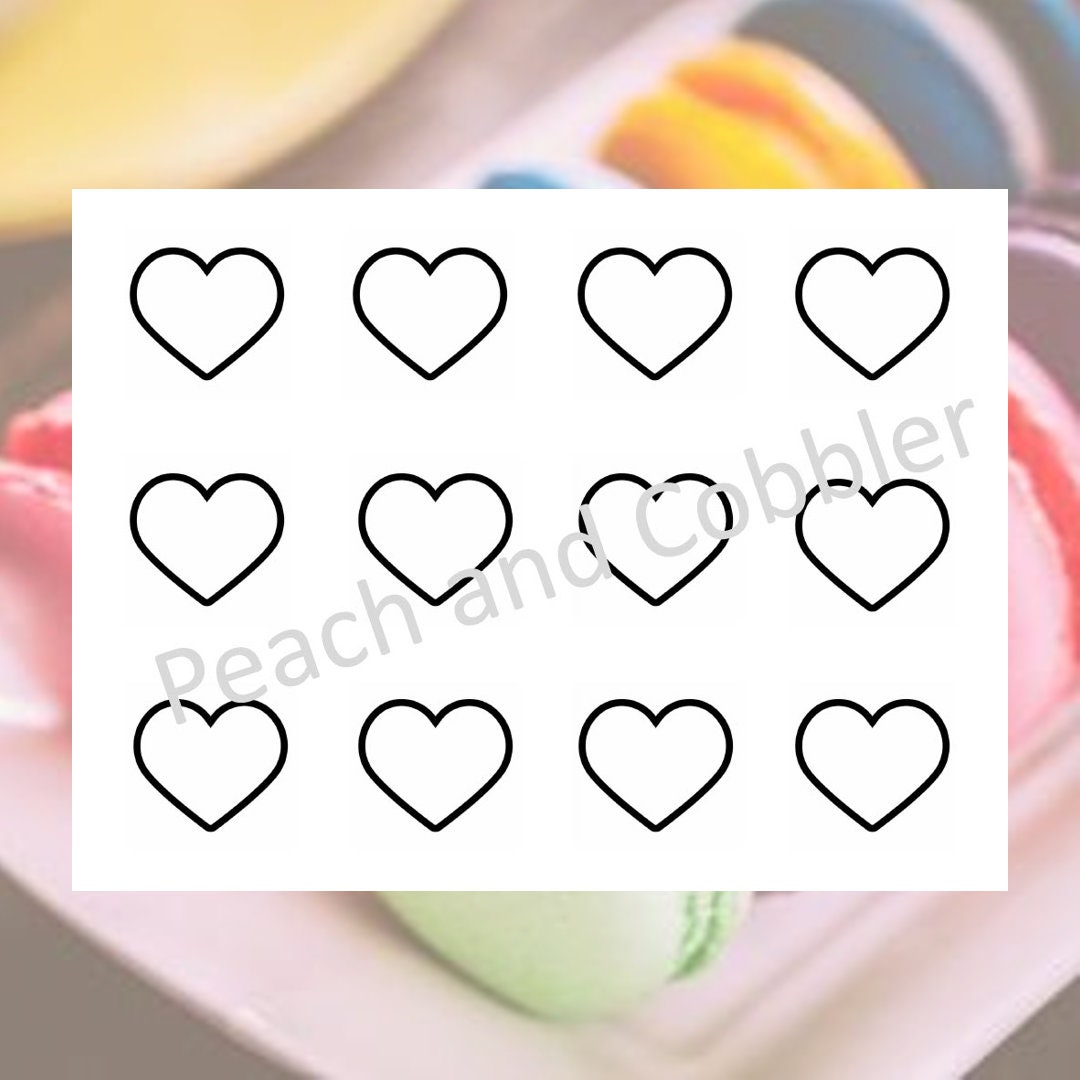 Heart Macaron Template Printable Digital Download - Etsy