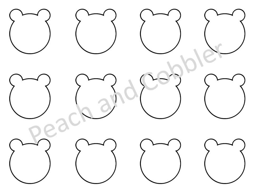 Teddy Bear Head Template Printable Digital Download - Etsy