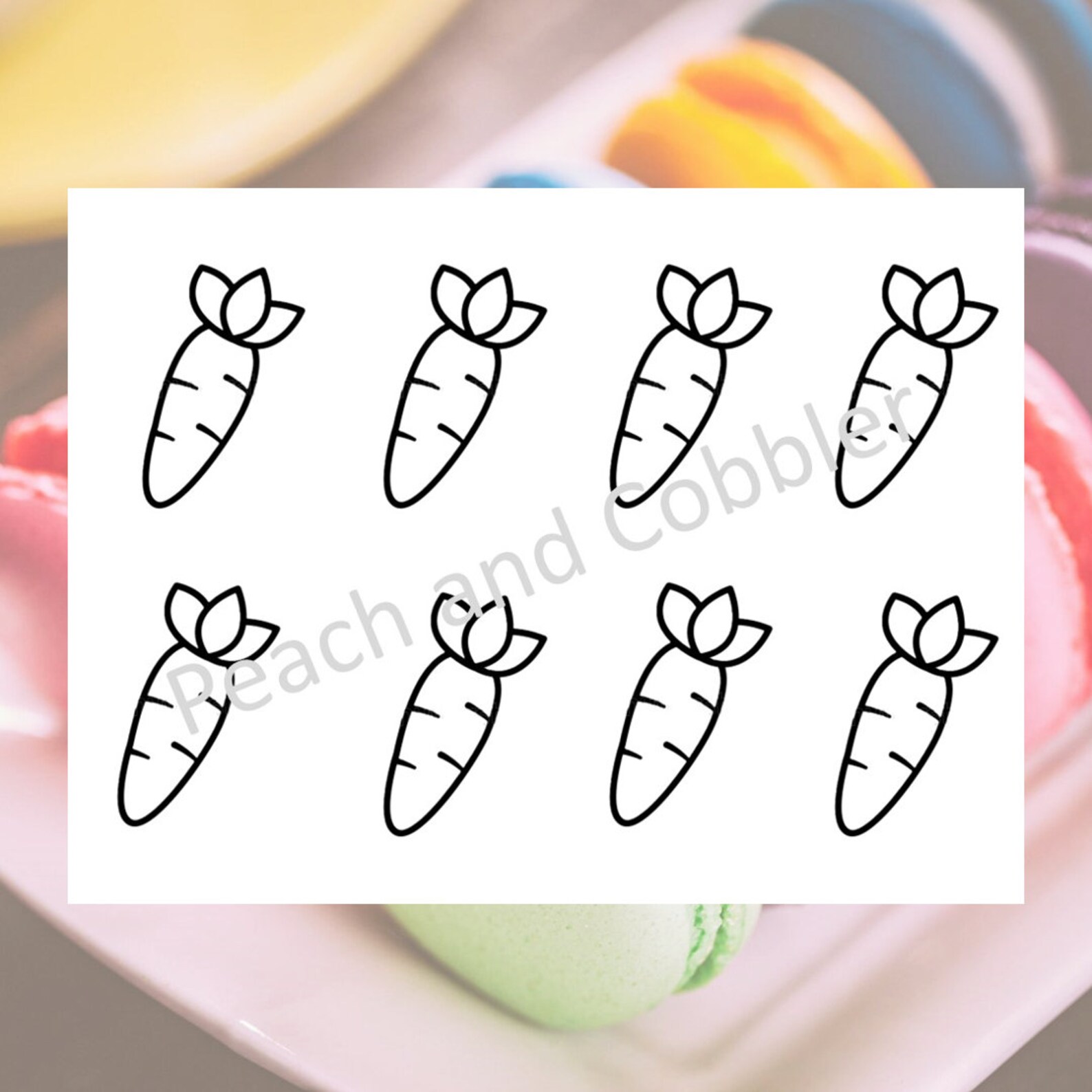 Carrot Macaron Template Printable Digital Download Easter Spring ...
