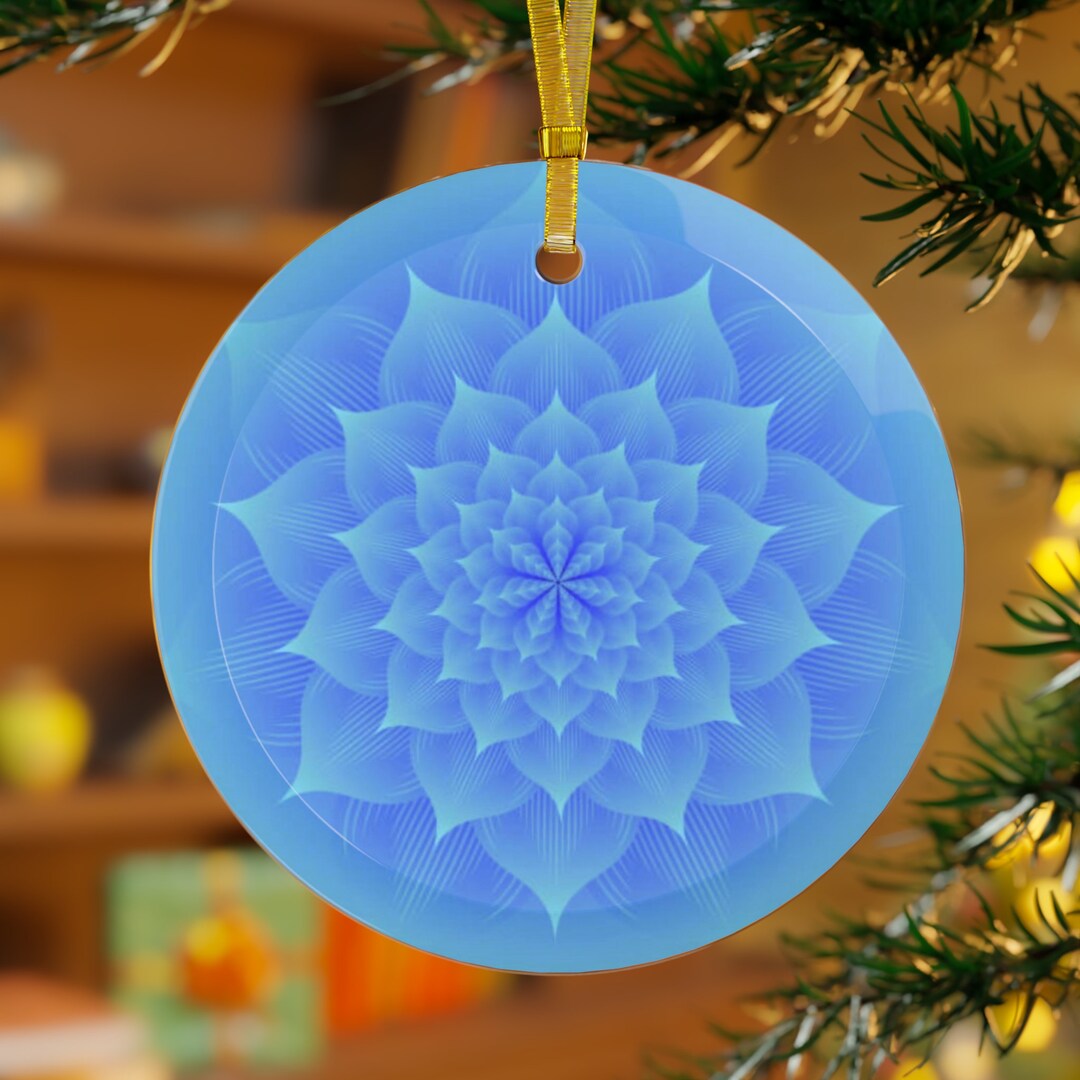 Blue Mandela Glass Christmas Ornament - Etsy