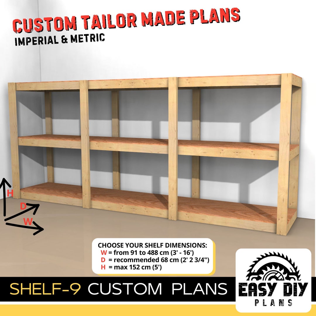Custom DIY Storage PLANS Diy Garage Storage Easy Garage Shelf Custom ...