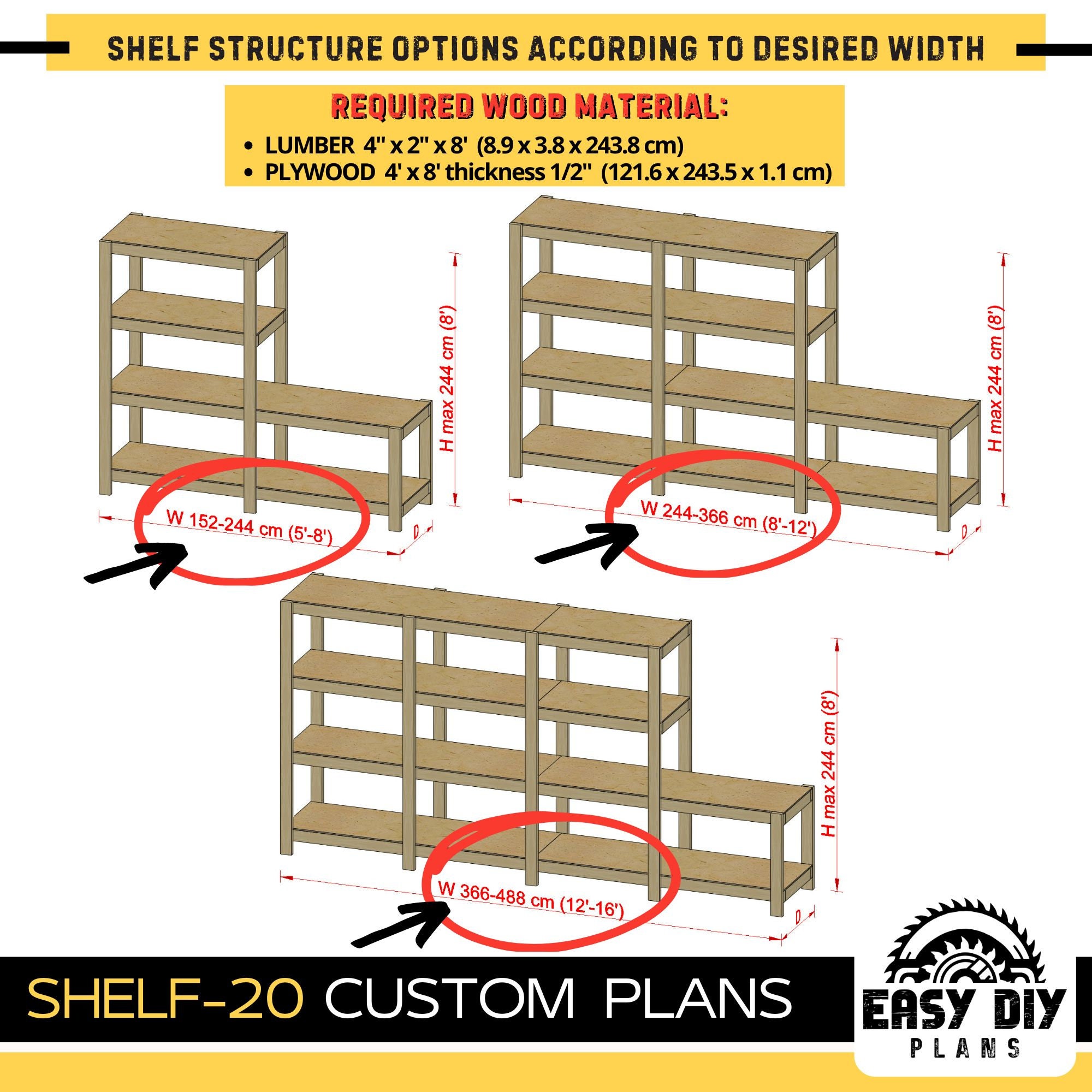 DIY Shelf PLANS With Integrated Workbench CUSTOM Plans Diy Storage ...