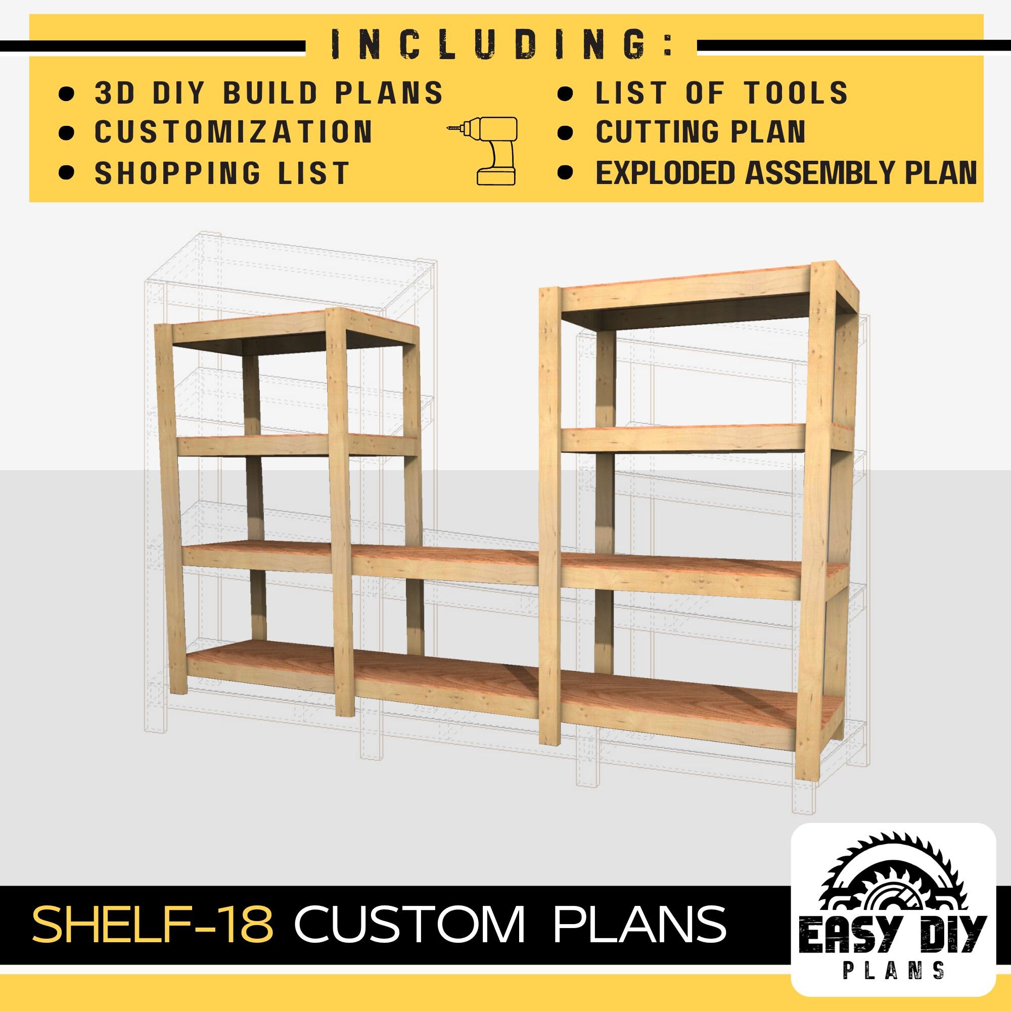 DIY Shelves Integrated Workbench CUSTOM PLANS Storage Shelf Plans Diy ...