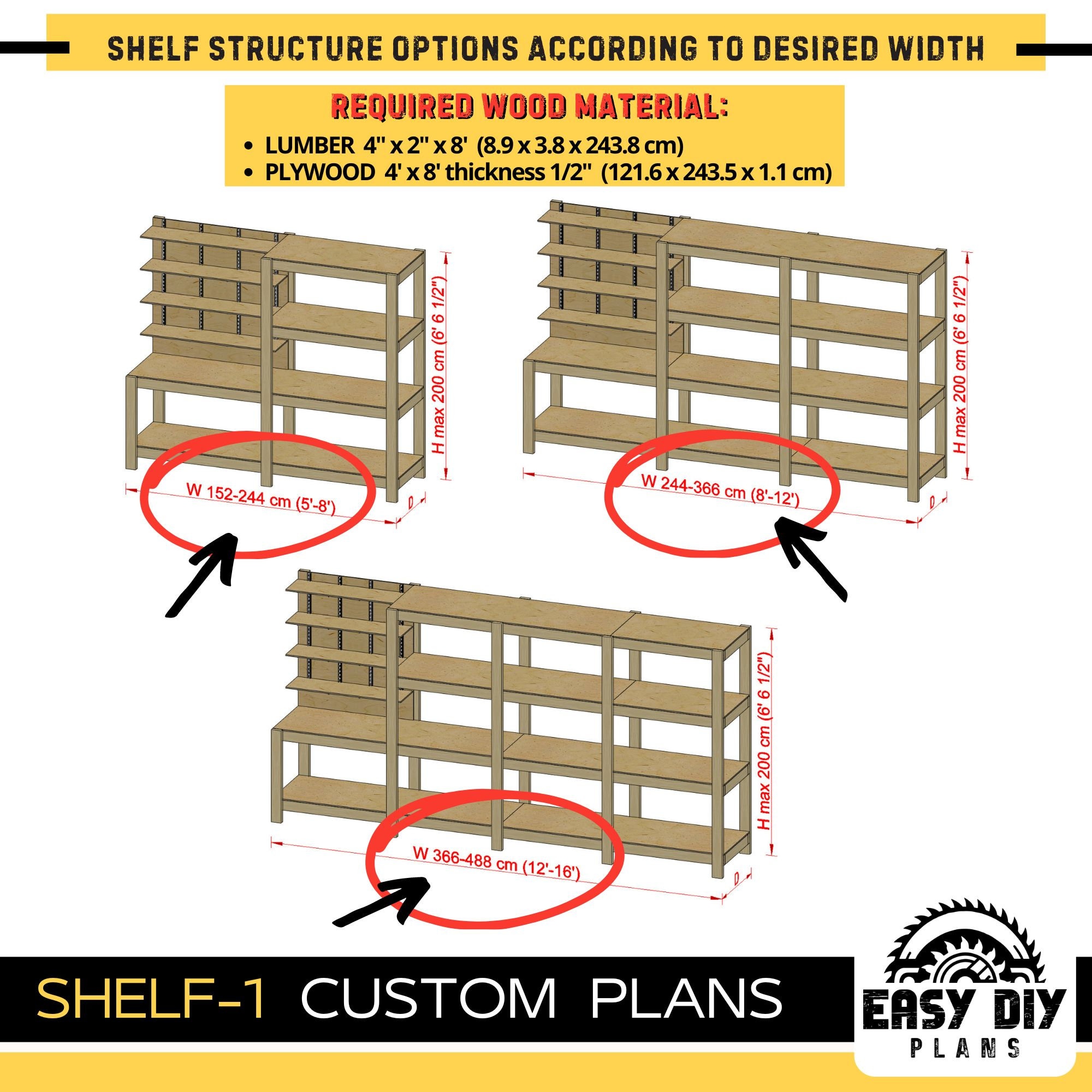 Custom DIY Shelf & Workbench PLANS Diy Garage Shelf Workbench Plan Diy ...
