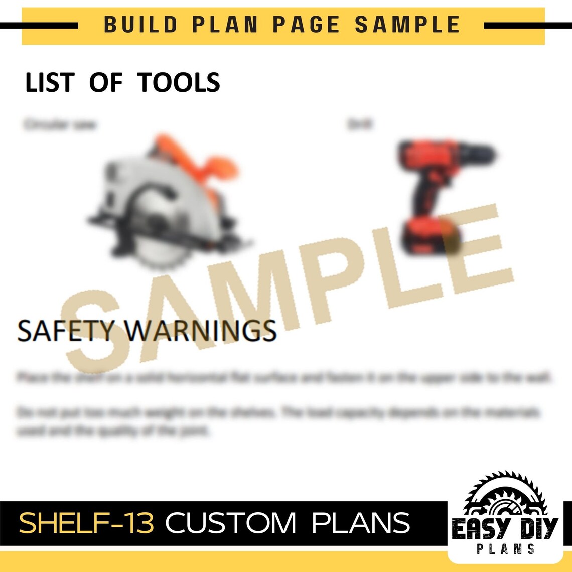 Custom DIY Shelf Storage PLANS Custom Plan Drawing Easy Shelf Custom ...