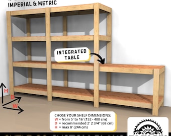 Custom DIY Garage Storage With Shelves & Workbench Custom PLANS Diy ...
