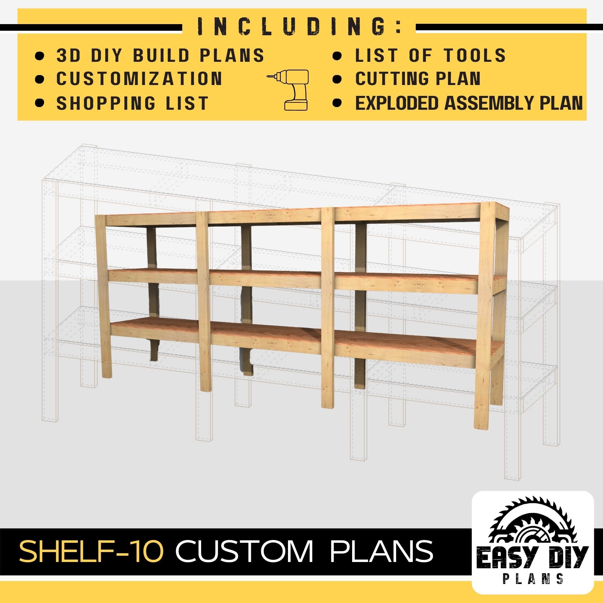 Simple Storage Plans Custom DIY Custom Designs Diy Plans Garage Shelves ...