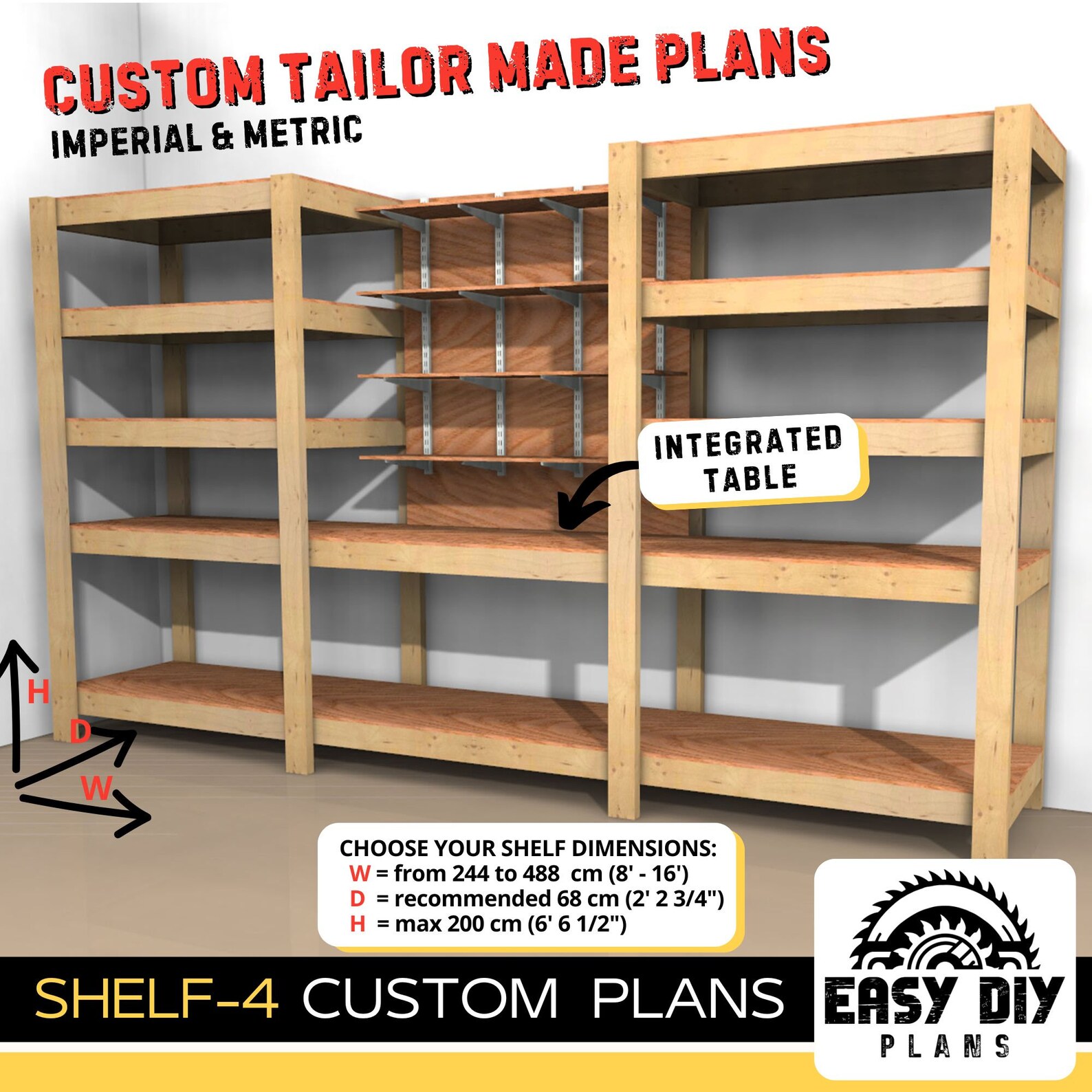 Custom DIY Garage Storage With Shelves & Workbench Custom PLANS Diy ...